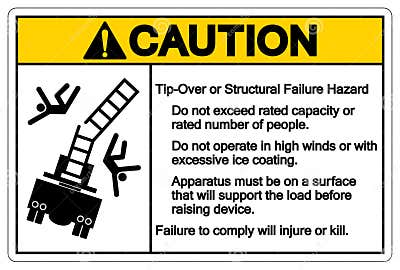 Caution Tip-Over or Structural Failure Hazard Symbol Sign, Vector ...