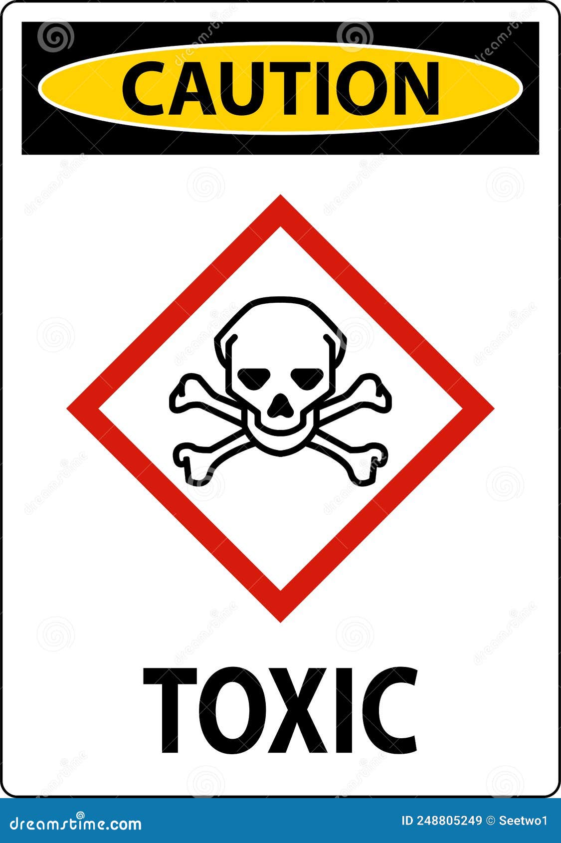 Caution Toxic Chemicals Symbol Sign, Vector Illustration, Isolate On ...