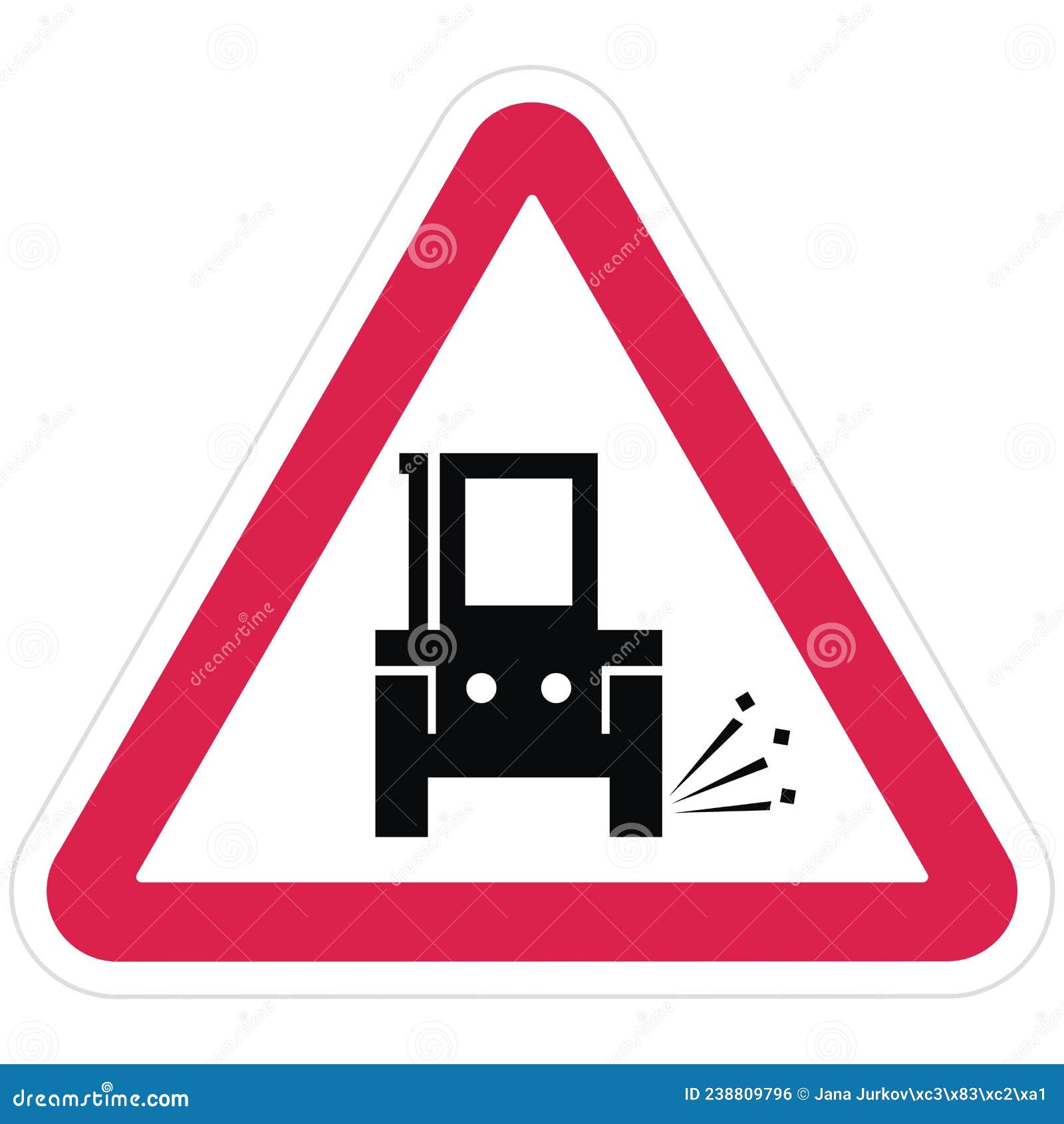 Tractor, Warning Road Sign, Eps. Stock Vector - Illustration of ...