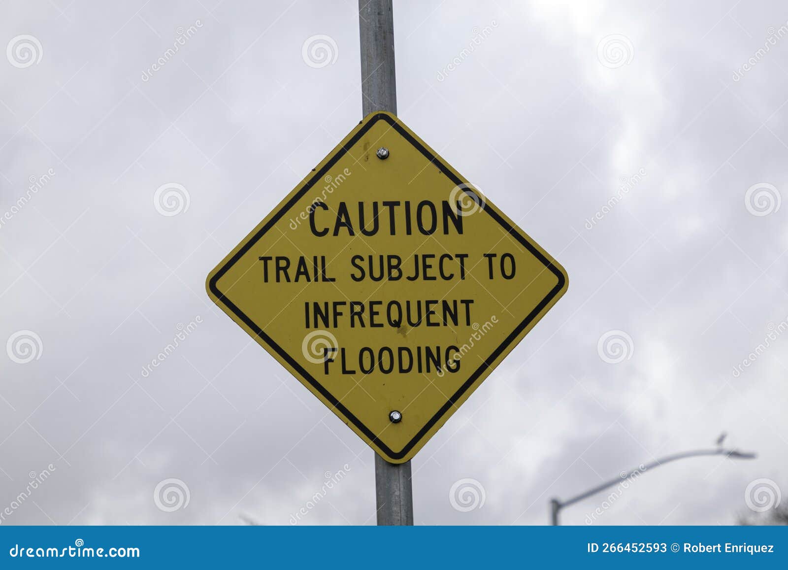 Caution Trail Subject To Flooding Enter At Own Risk Sign Royalty-Free ...