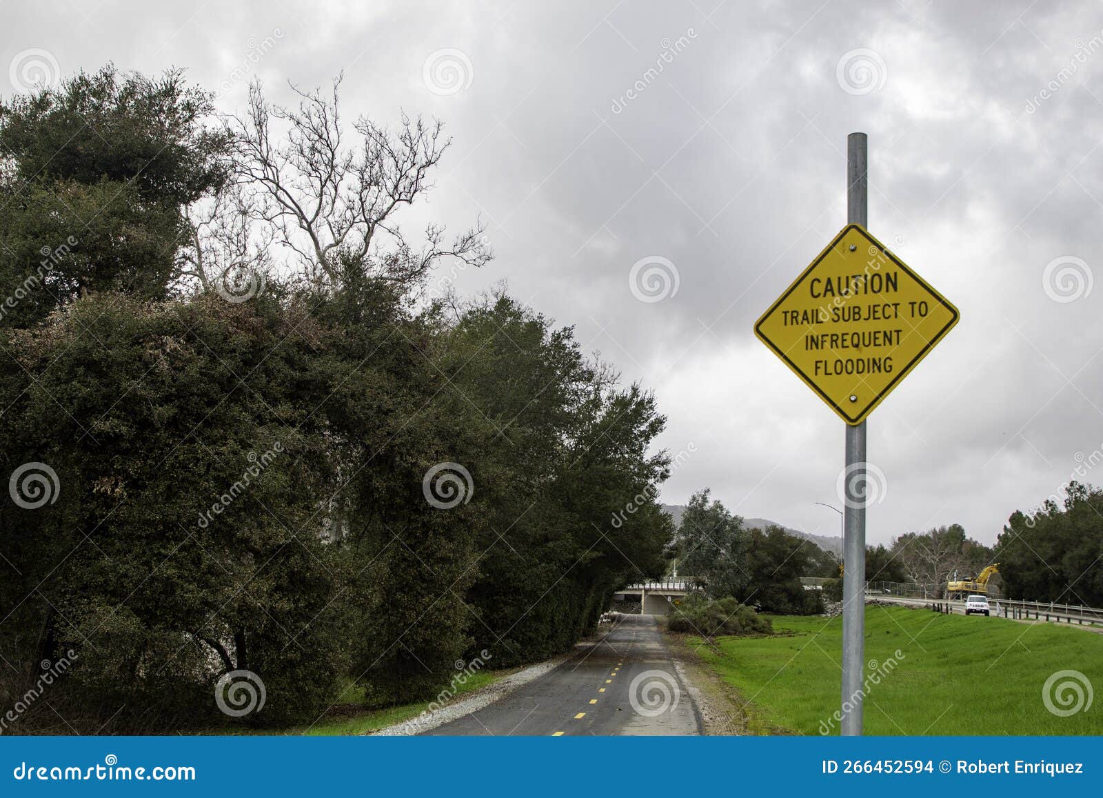 Caution Trail Subject To Flooding Enter At Own Risk Sign Royalty-Free ...