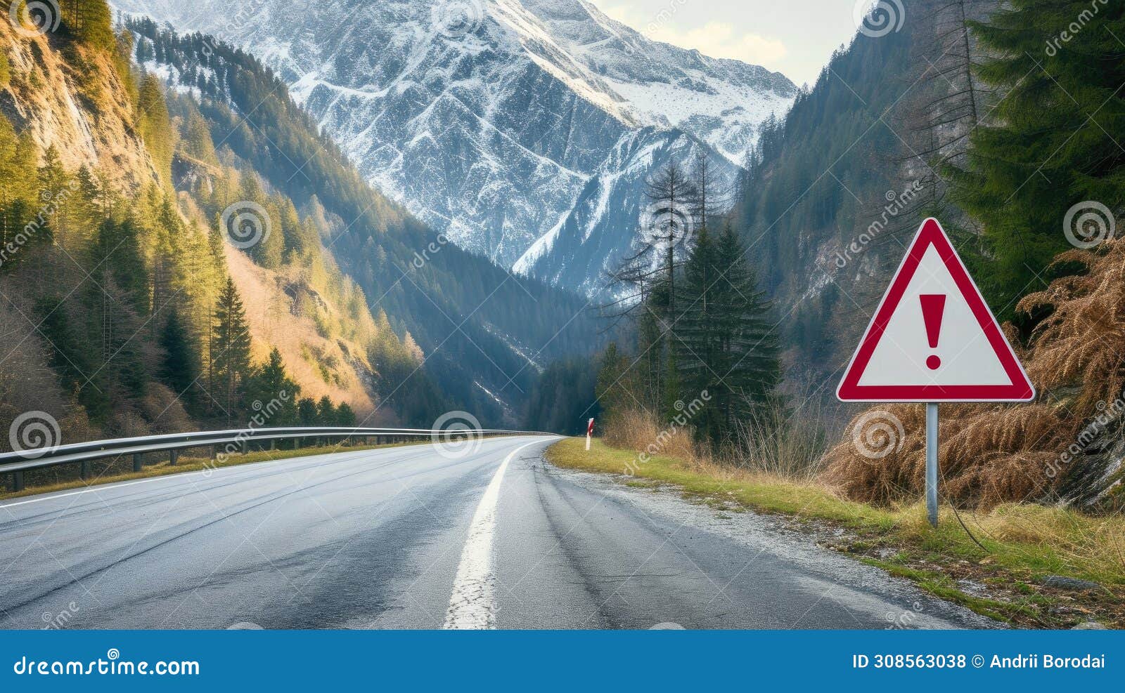 Caution: Treacherous Ter.rain Warning Sign Stock Illustration ...