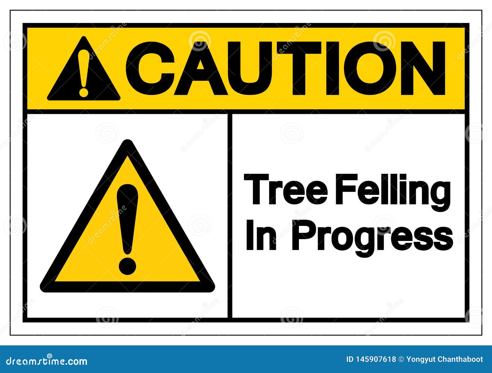 Caution Tree Felling in Progress Symbol Sign, Vector Illustration ...