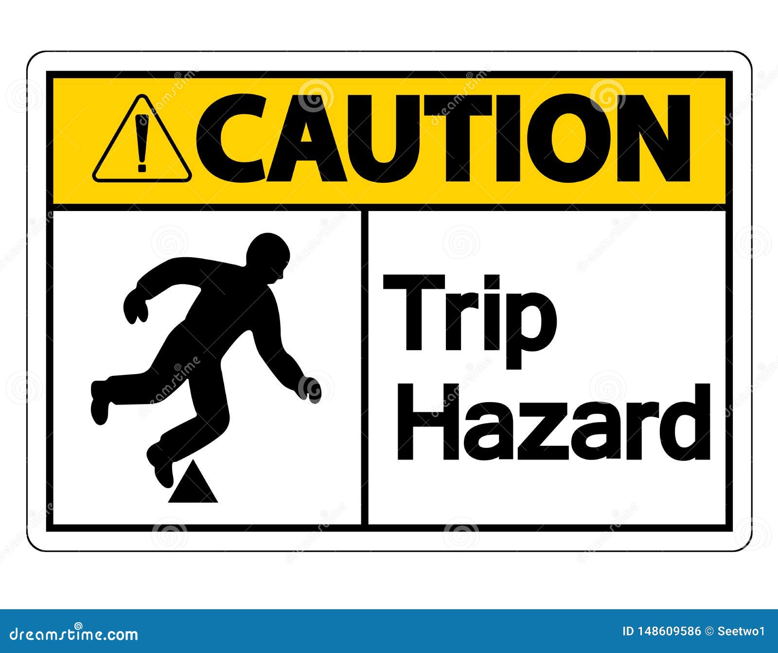 Caution Trip Hazard Watch Your Step Symbol, Vector Illustration ...