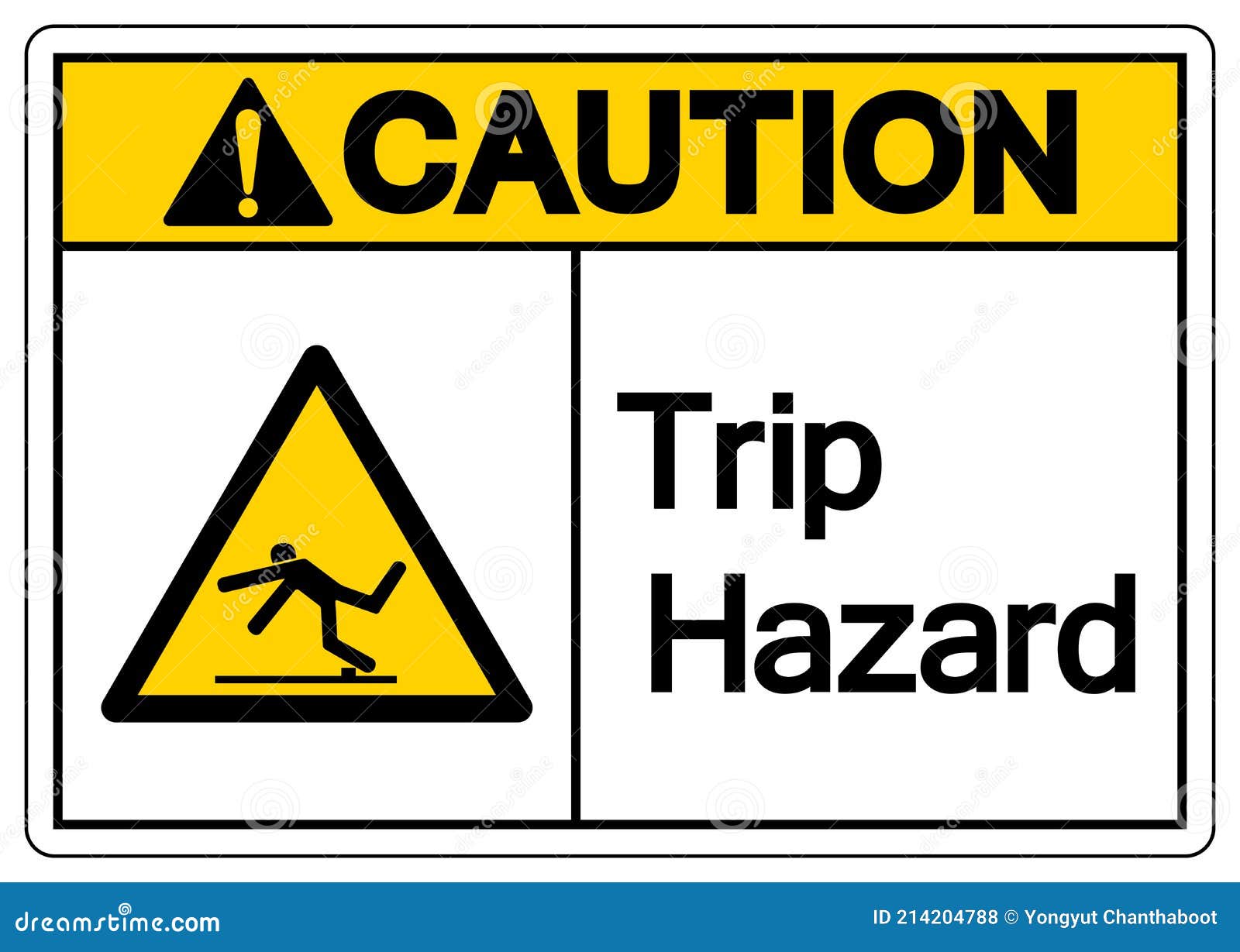 Caution Trip Hazard Symbol, Vector Illustration, Isolate White ...