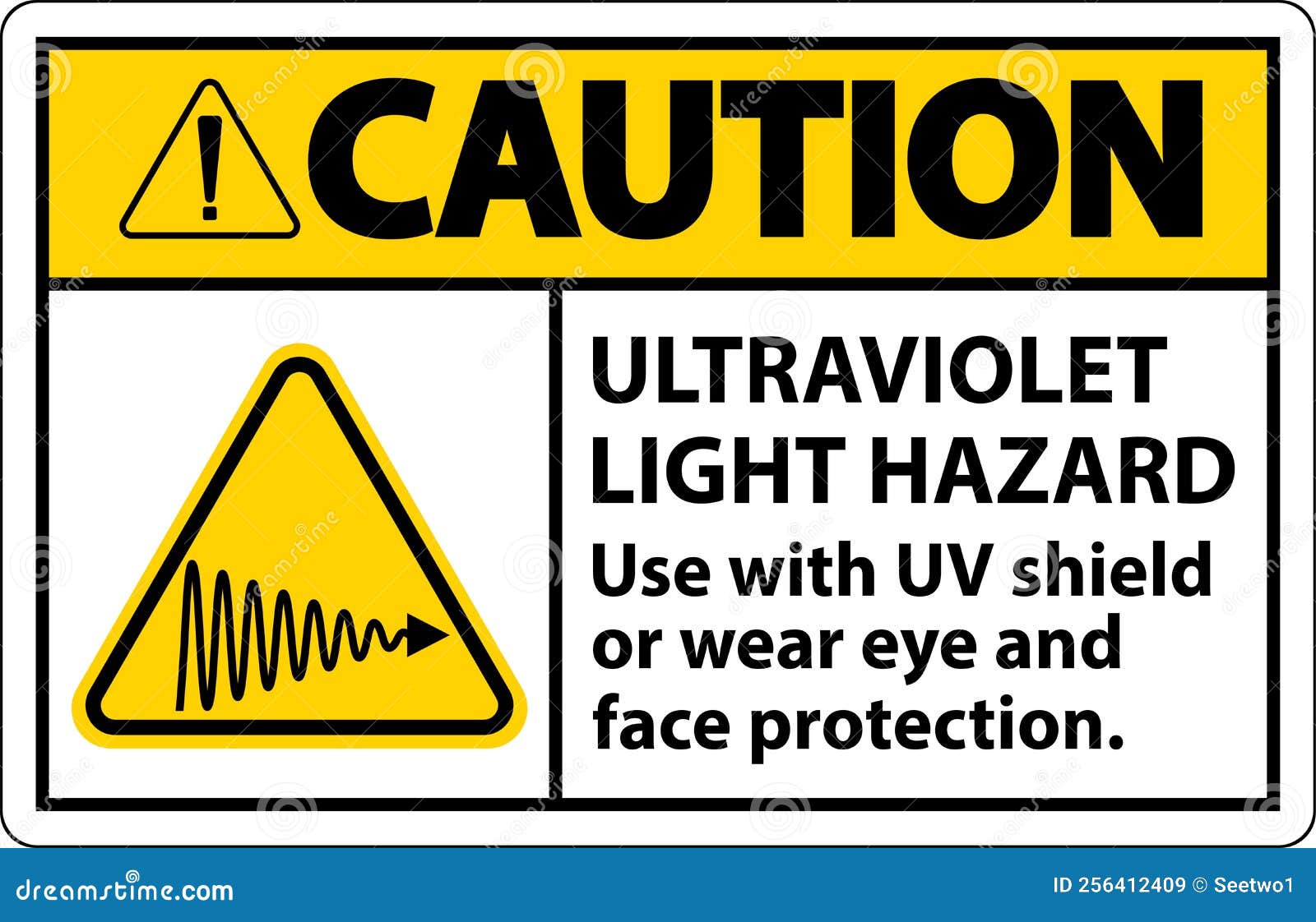 Caution Ultraviolet Light Hazard Label on White Background Stock Vector ...