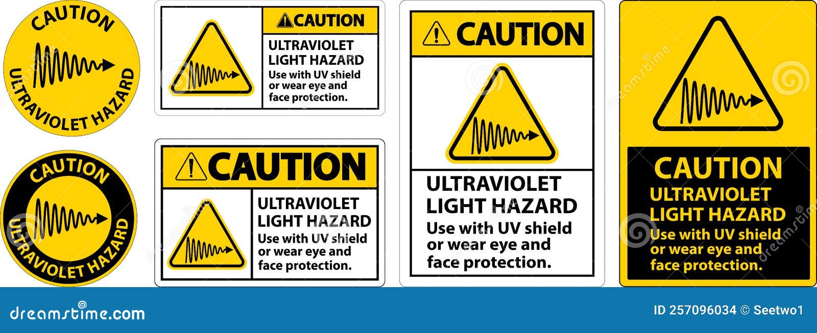 Caution Ultraviolet Light Hazard Label on White Background Stock Vector ...