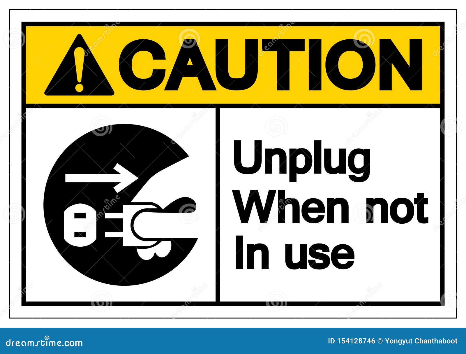 Caution Unplug when Not in Use Symbol Sign, Vector Illustration ... Caution Unplug when Not in Use Symbol Sign, Vector Illustration ...