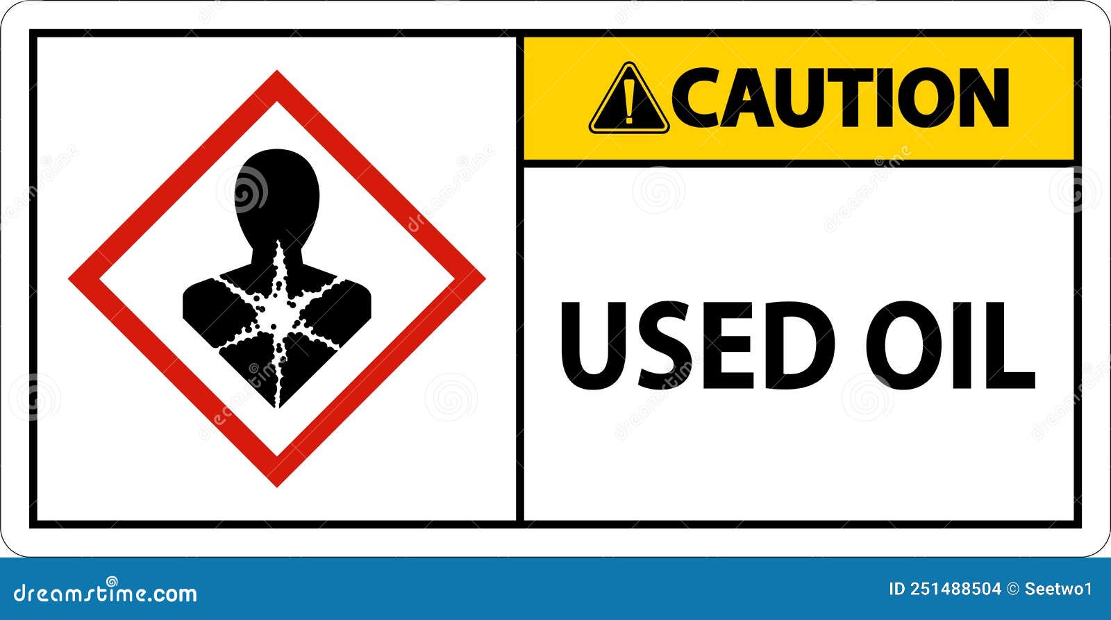 Caution Used Oil Sign on White Background Stock Vector - Illustration ...