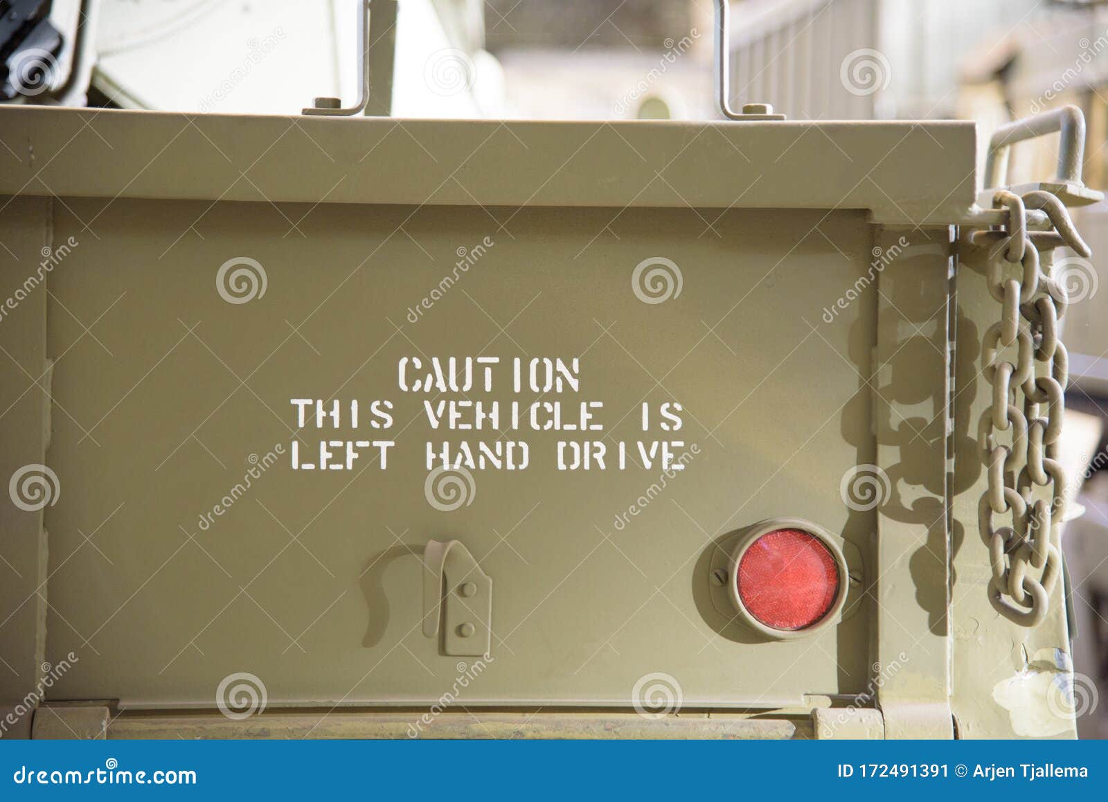 Caution, this Vehicle is Left Hand Drive Stock Image - Image of drive ...