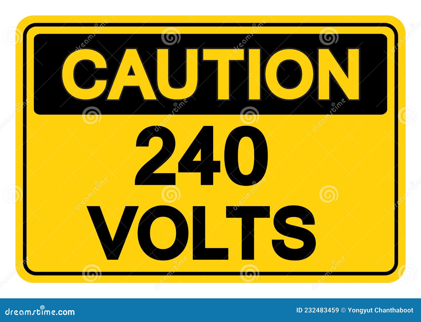 Caution 240 Volts Symbol Sign,Vector Illustration, Isolate on White ...