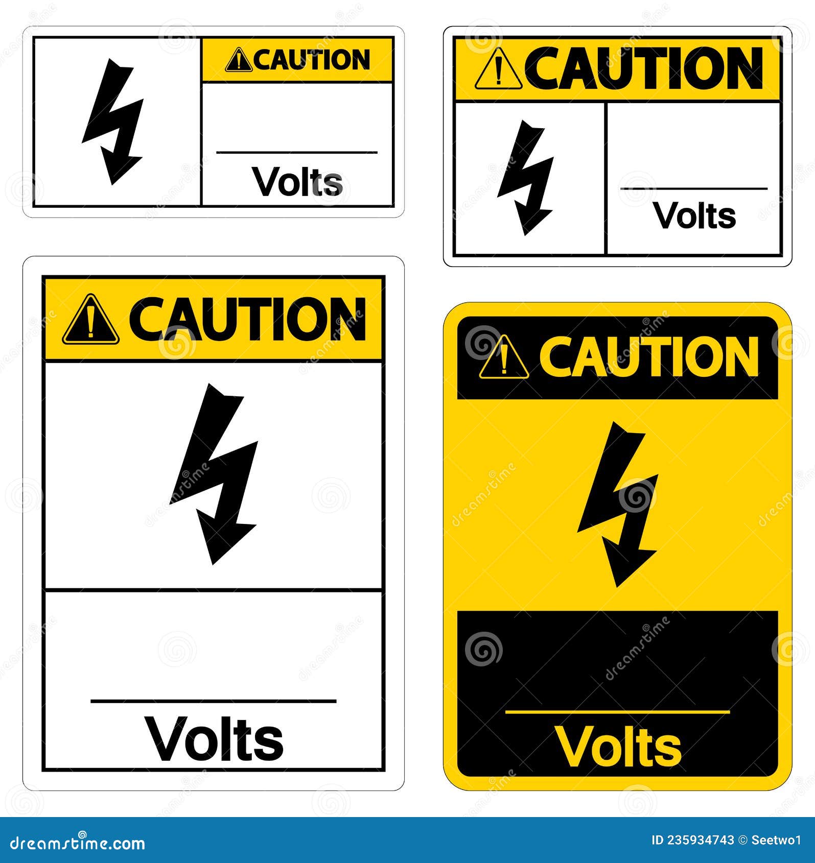 Caution 460 Volts Symbol Sign, Vector Illustration, Isolate On White ...