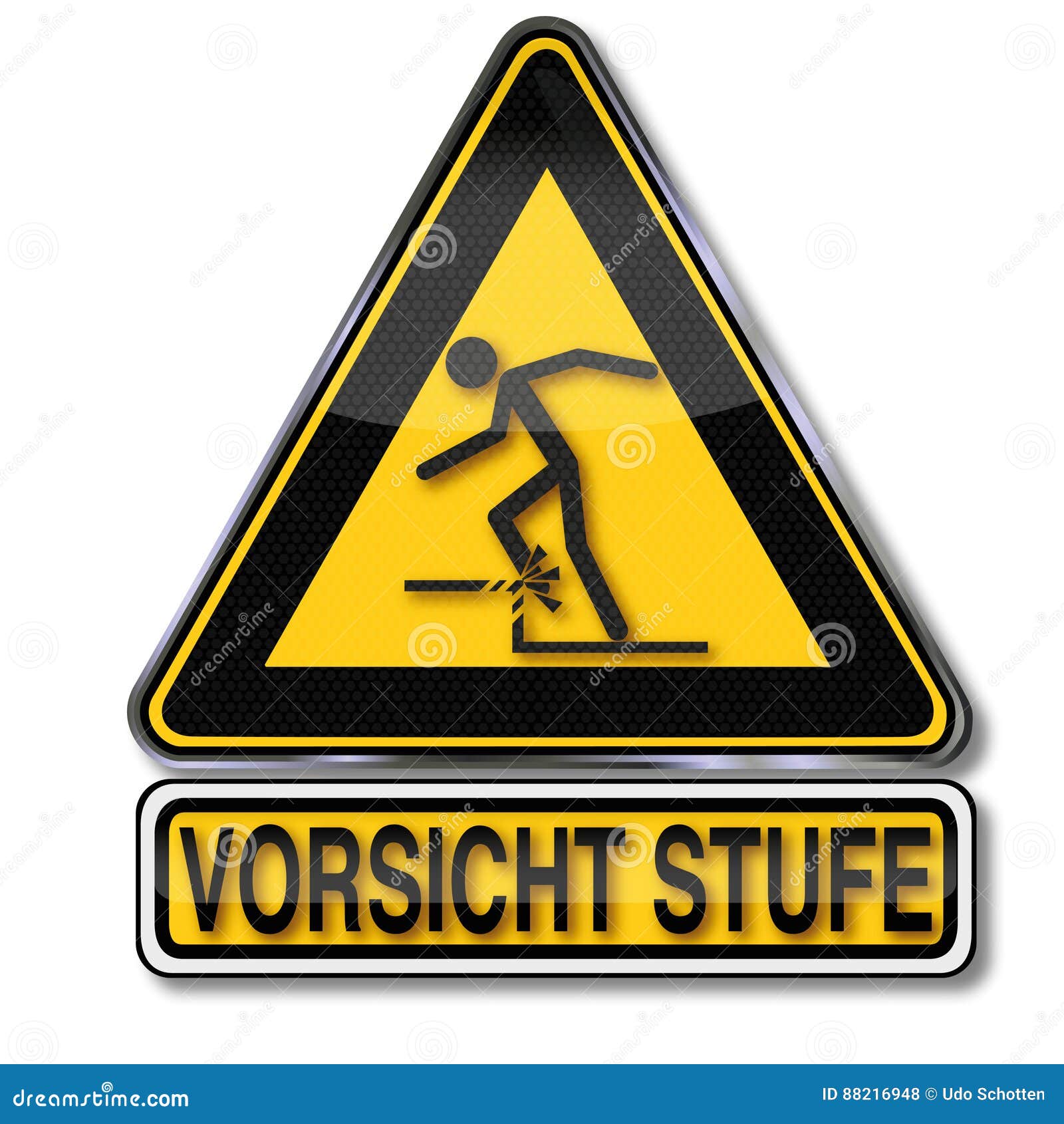 Caution and Warning of Danger of Tripping Stock Vector - Illustration ...