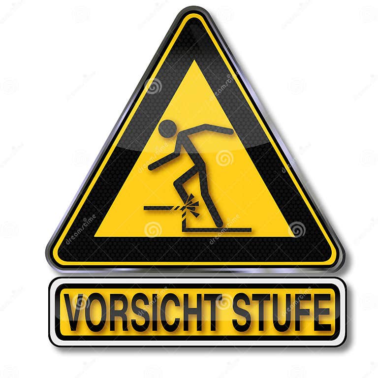 Caution and Warning of Danger of Tripping Stock Vector - Illustration ...