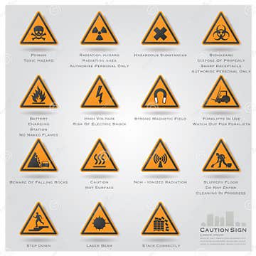 Caution and Warning Sign Icons Set Stock Vector - Illustration of data ...