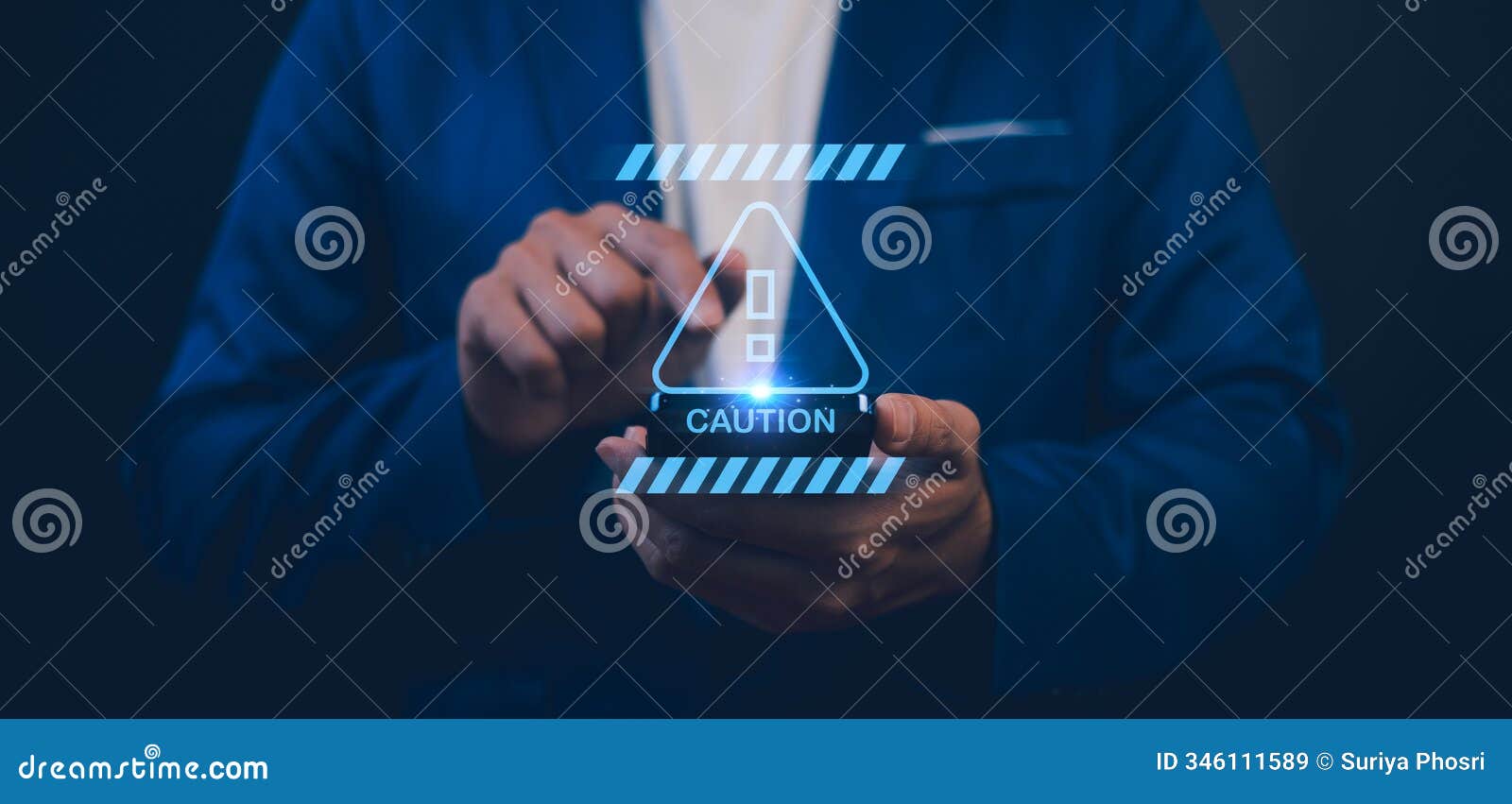 Caution Warning Sign Indicates a Potential Error Danger in the Digital ...