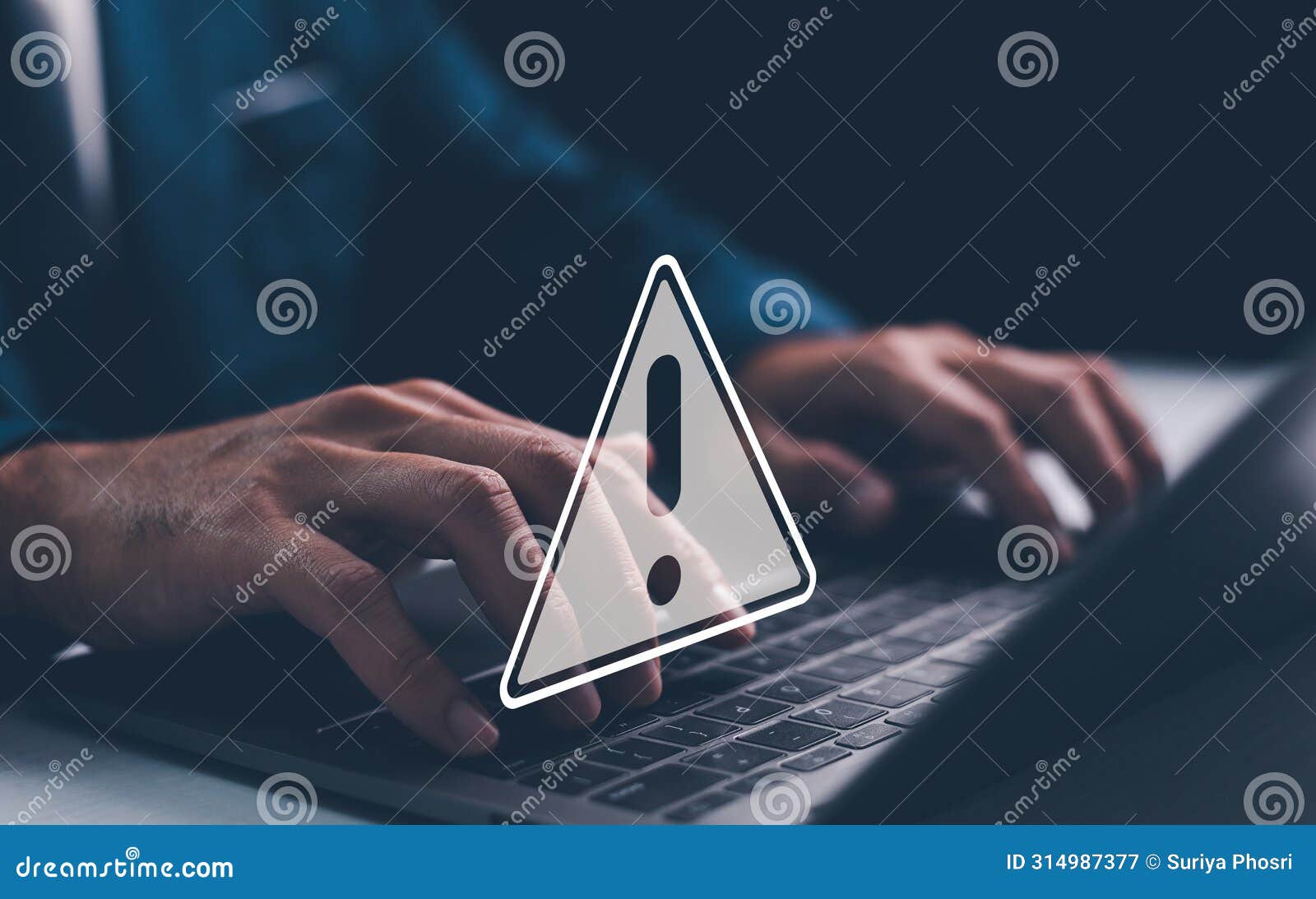 Caution Warning Sign Indicates a Potential Error Danger in the Digital ...