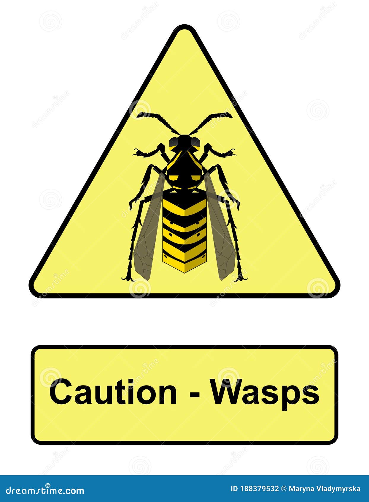 Caution Wasps Warning Poster. Vector Illustration | CartoonDealer.com ...