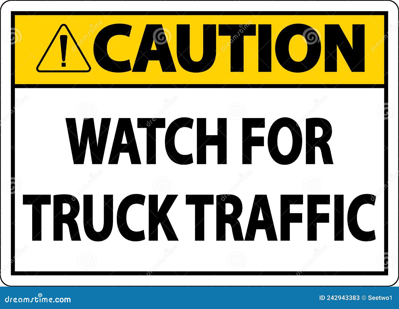 Caution Truck Drivers Shut-Off Engine Wheel Chocks Set Brakes Symbol ...