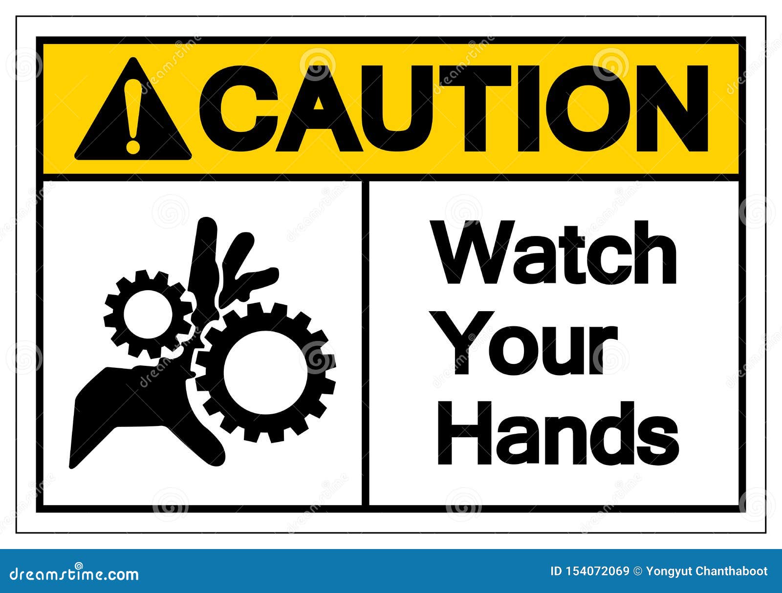 Caution Watch Your Hands Symbol Sign, Vector Illustration, Isolate On ...
