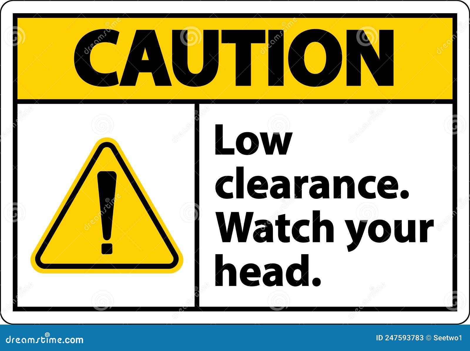 Caution Watch Your Head Sign on White Background Stock Vector ...