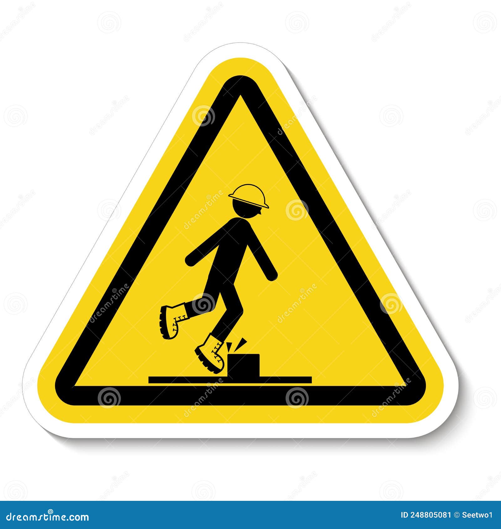 Caution Watch Your Step Sign on White Background Stock Vector ...