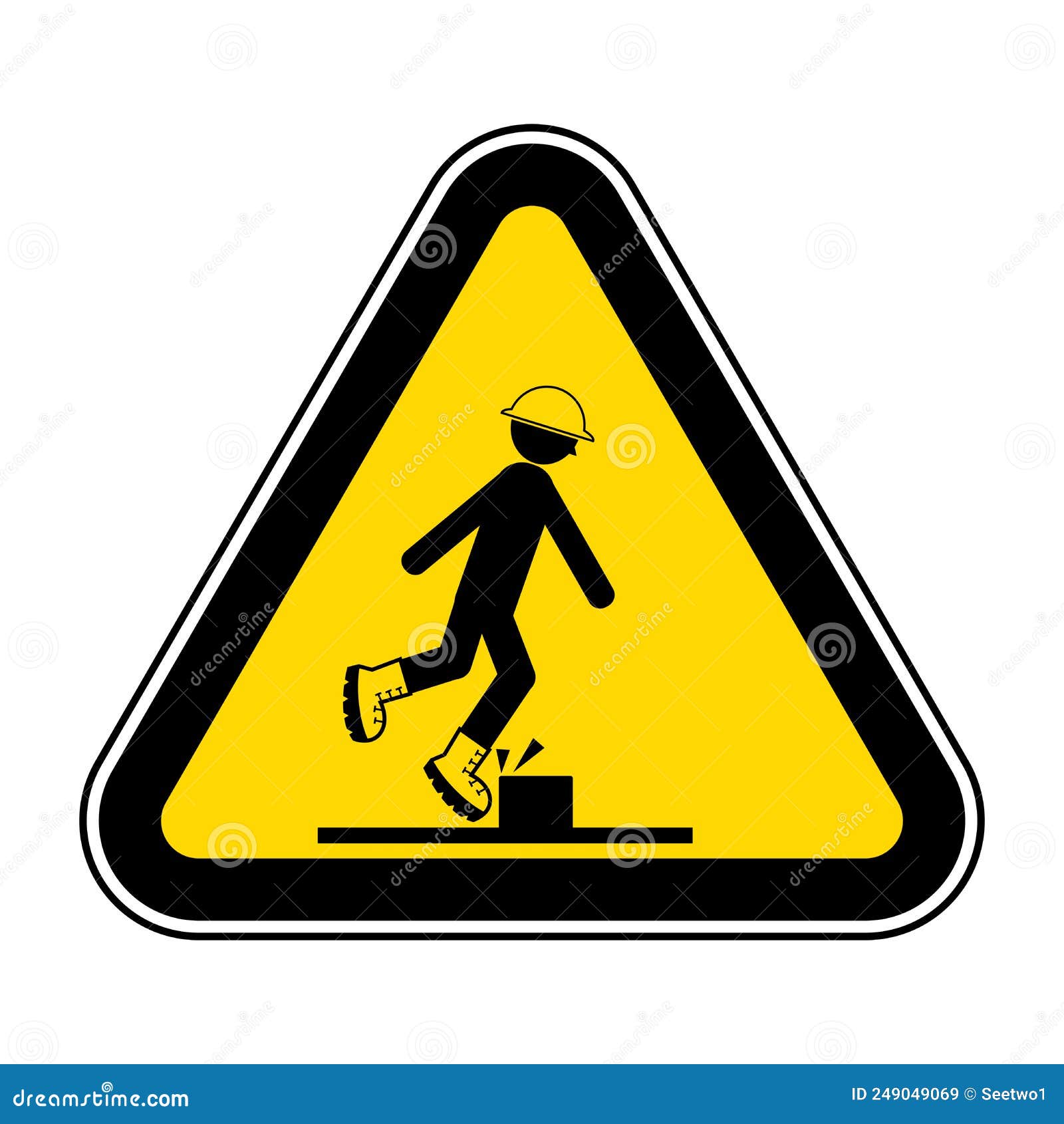 Caution Watch Your Step Sign on White Background Stock Vector ...