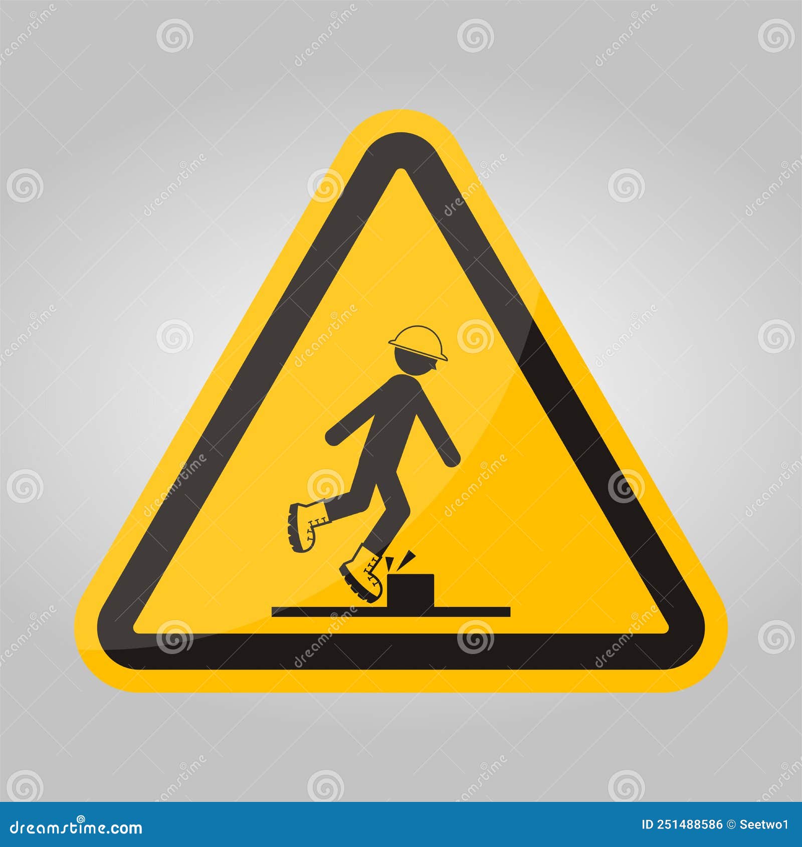 Caution Watch Your Step Sign on White Background Stock Vector ...