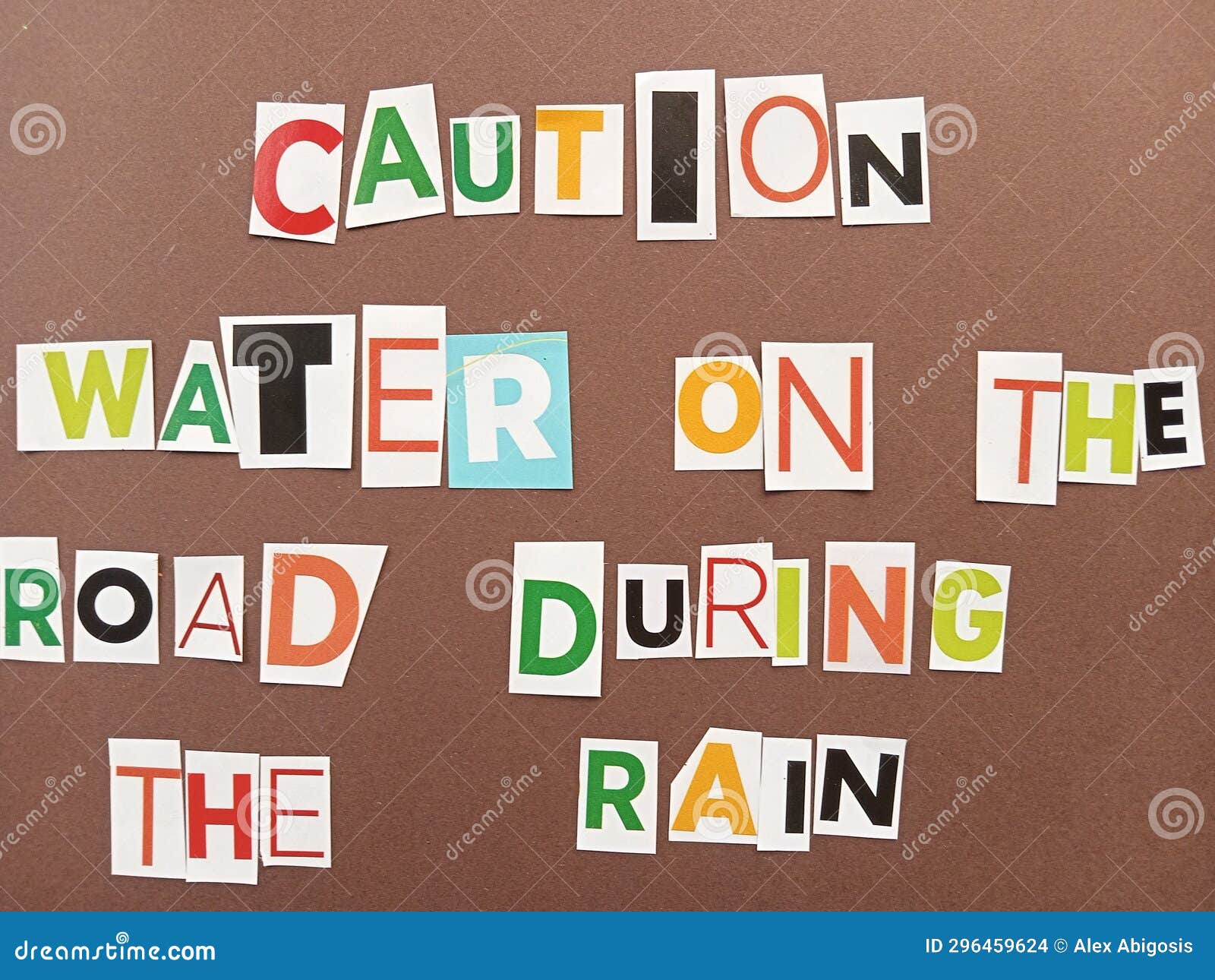 Caution Water on the Road during the Rain Fun Sarcastic Sign Stock ...