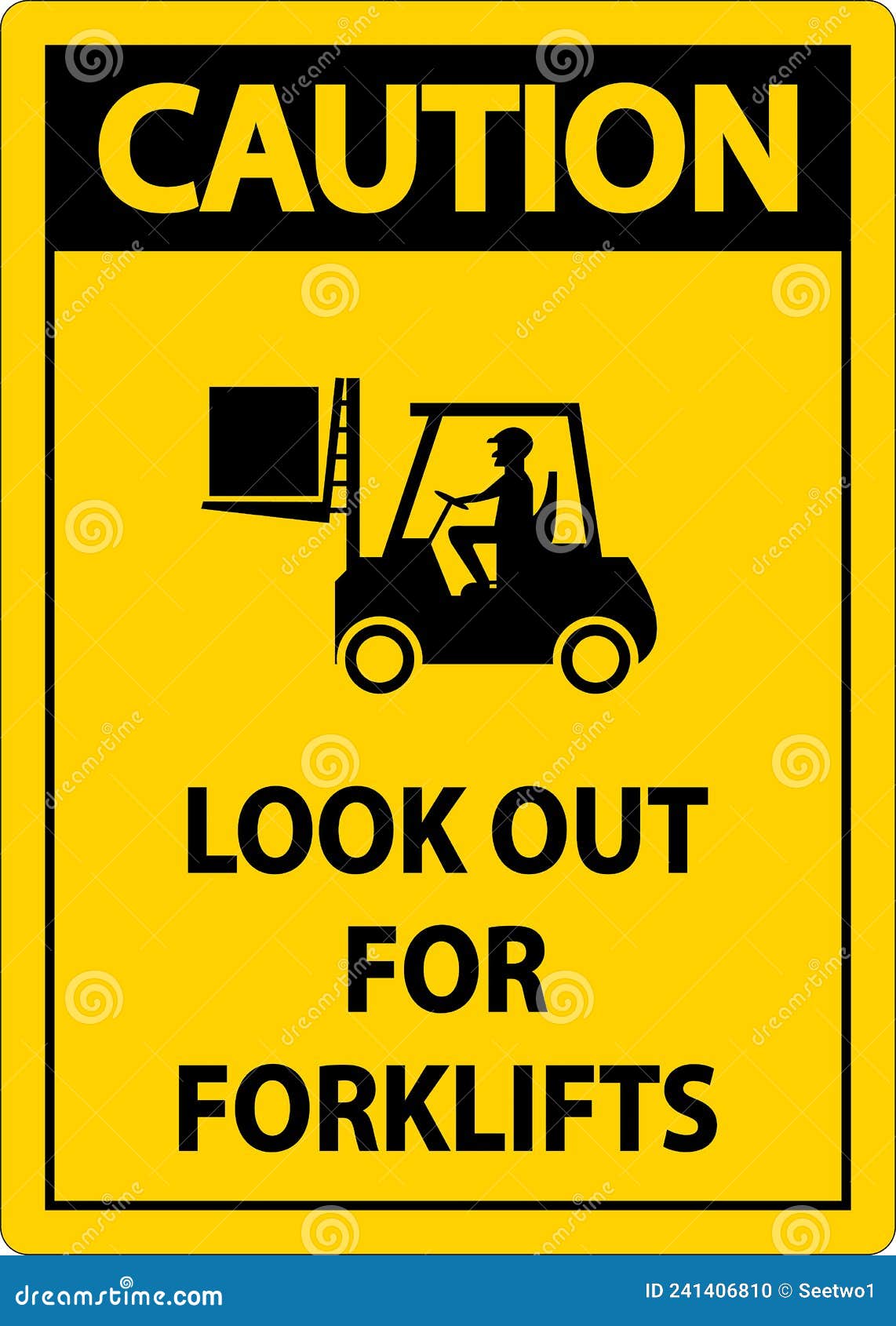 Caution Forklifts In Operation Symbol Sign Isolate On Transparent ...