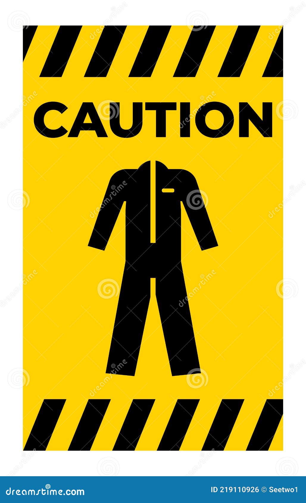 Caution Wear Protective Clothing Sign on White Background Stock Vector ...
