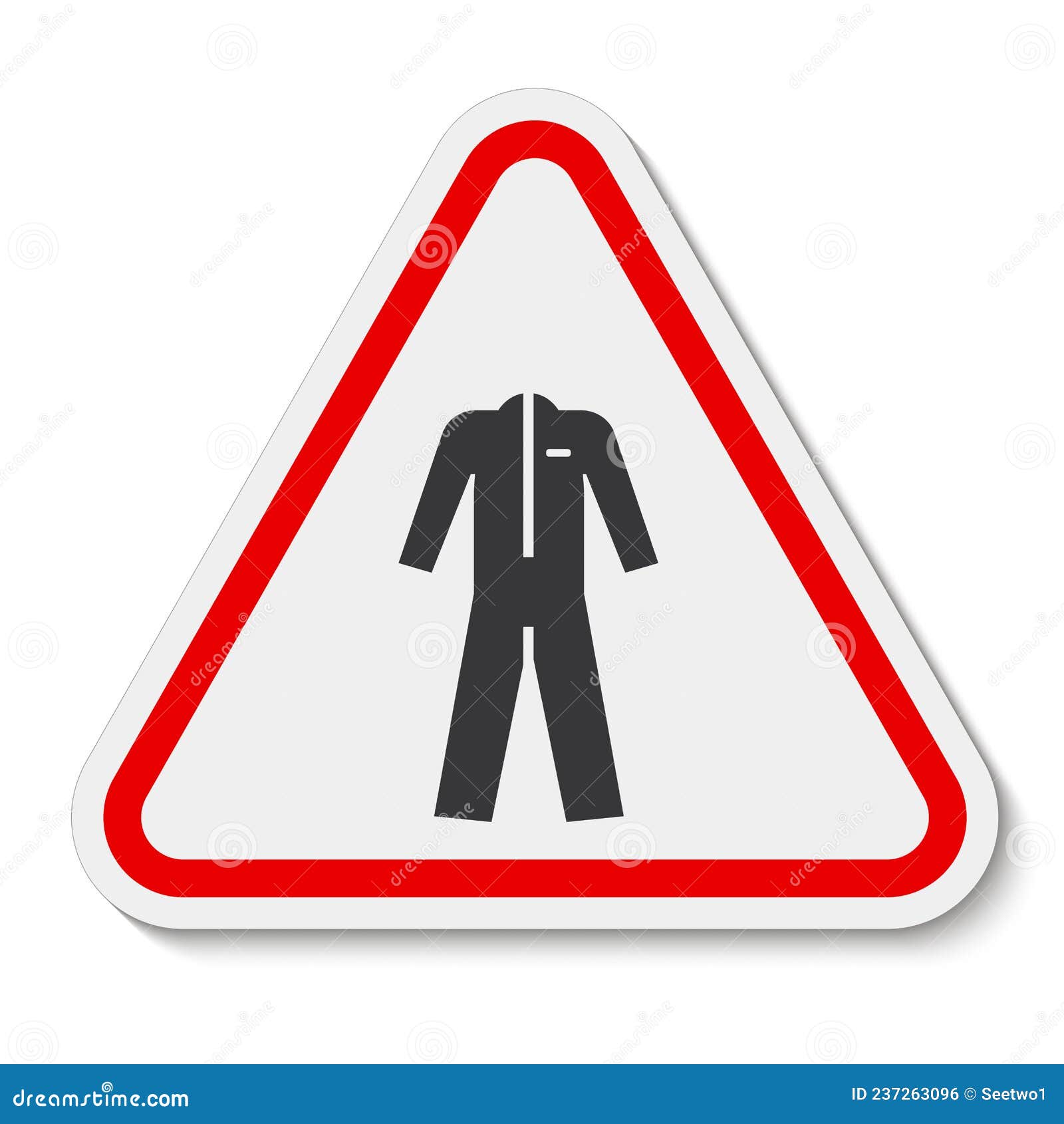 Caution Wear Protective Clothing Sign on White Background Stock Vector ...