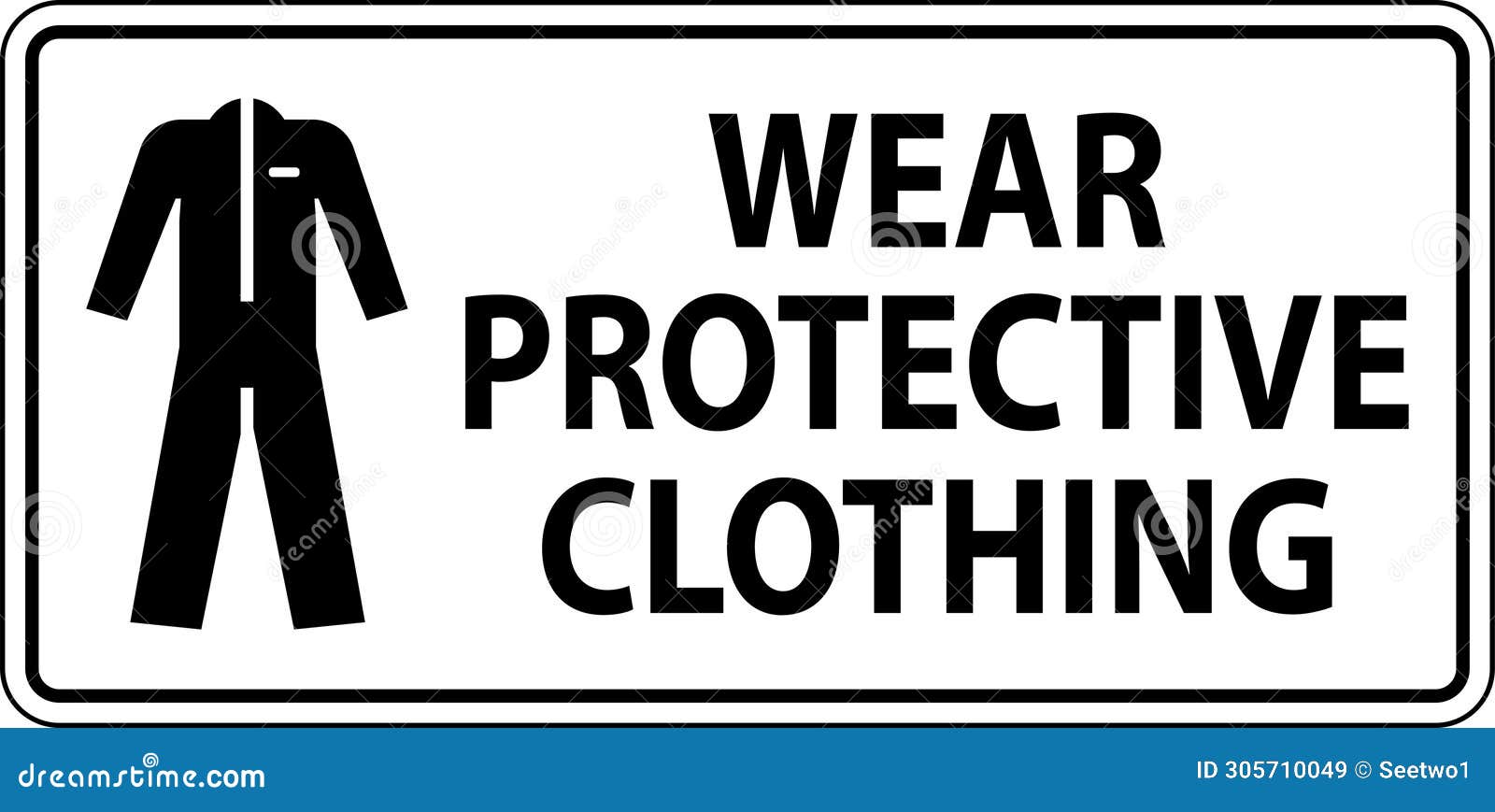 Caution Wear Protective Clothing Sign on White Background Stock Vector ...