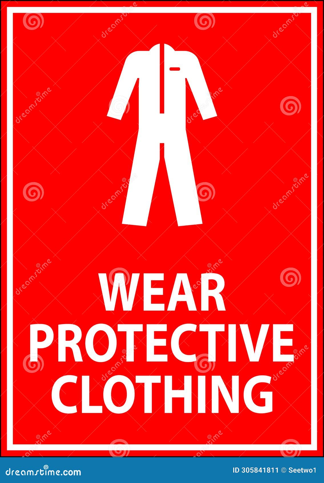 Caution Wear Protective Clothing Sign on White Background Stock Image ...