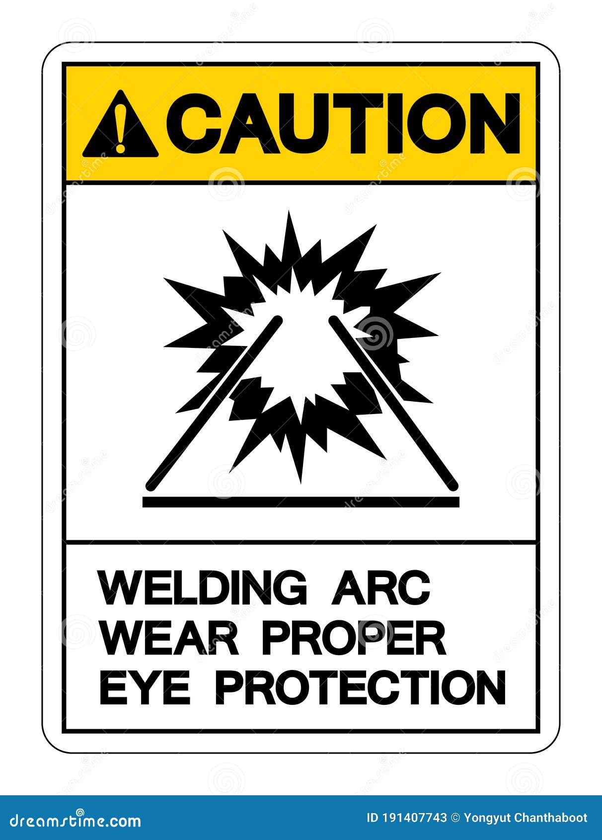 Caution Welding ARC Symbol Sign ,Vector Illustration, Isolate On White ...