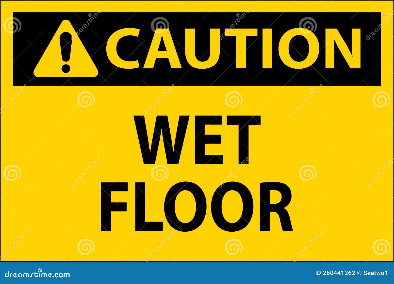 Caution Wet Floor Label Sign on White Background Stock Vector ...
