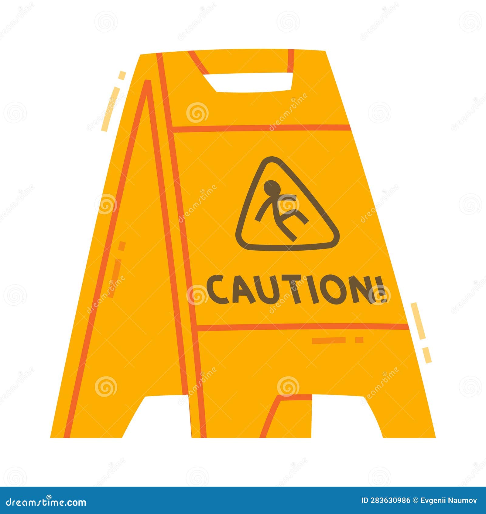 Caution Wet Floor Yellow Plastic Sign Vector Illustration Stock Vector ...
