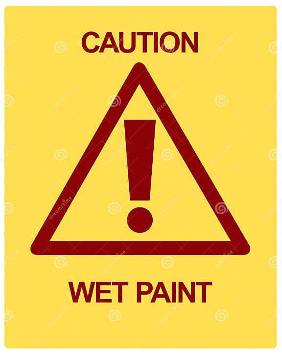 CAUTION wet paint stock illustration. Illustration of caution - 166924