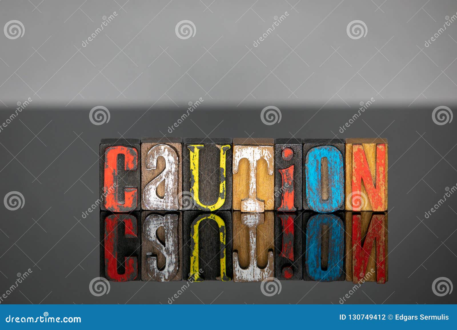 Caution Word from Colored Wooden Letters Stock Photo - Image of caution ...