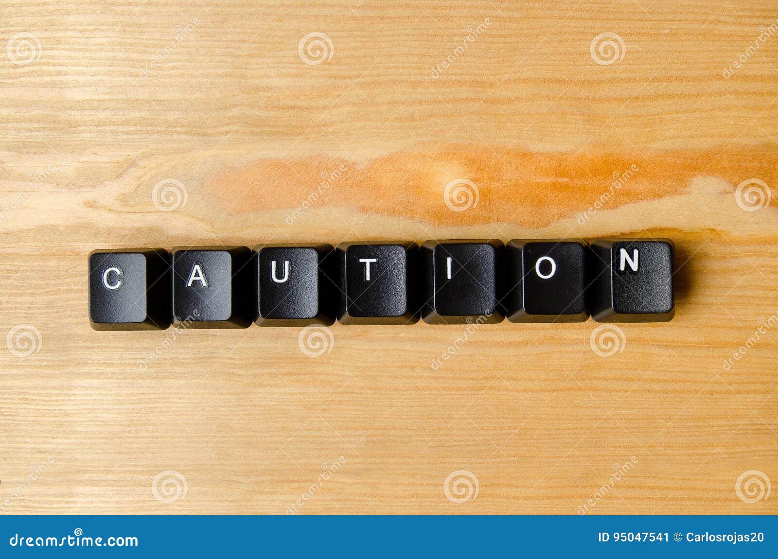 Caution word stock image. Image of keypad, wood, inspiration - 95047541