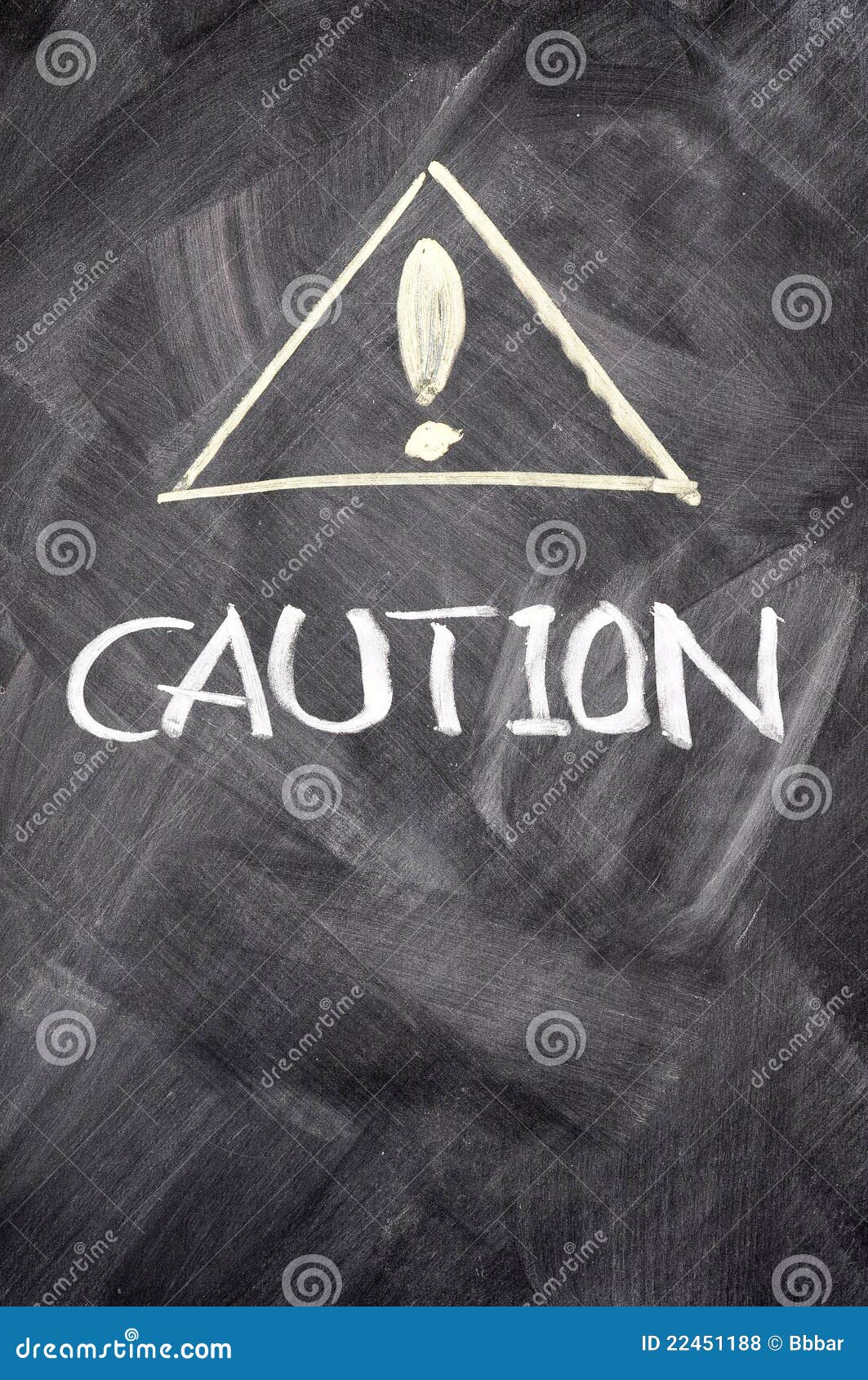 Caution Written on Blackboard Stock Illustration - Illustration of ...