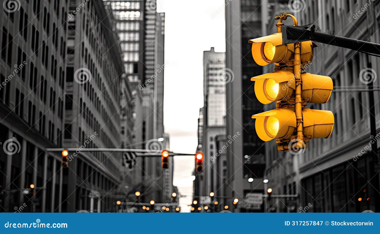 Caution yellow stop light stock illustration. Illustration of ...