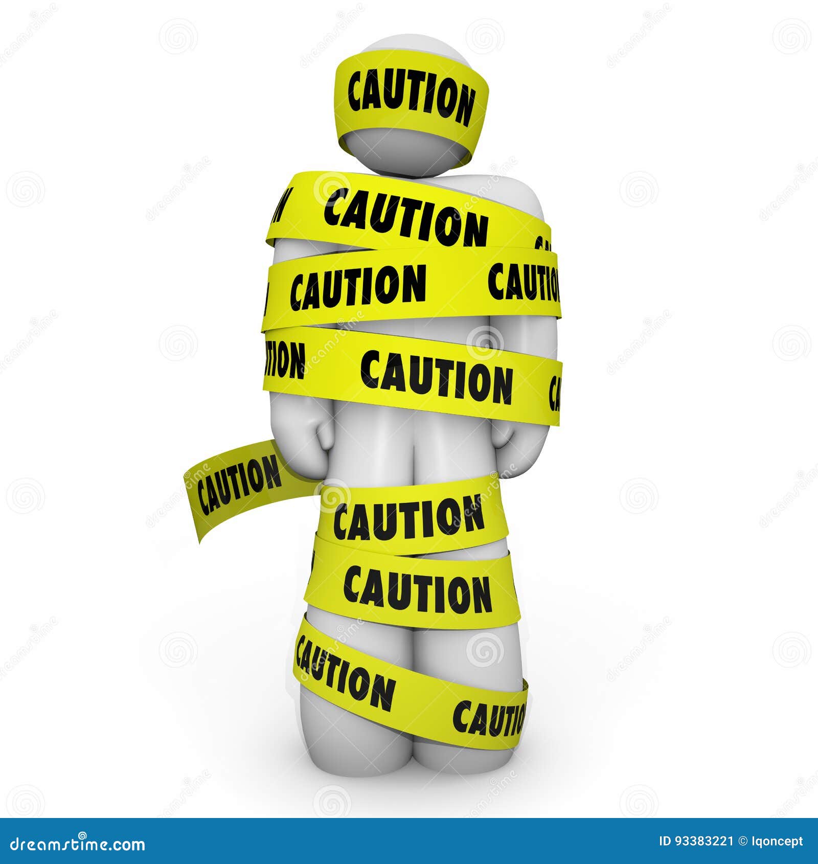 Caution Yellow Tape Wrapped Person Man Stock Illustration ...