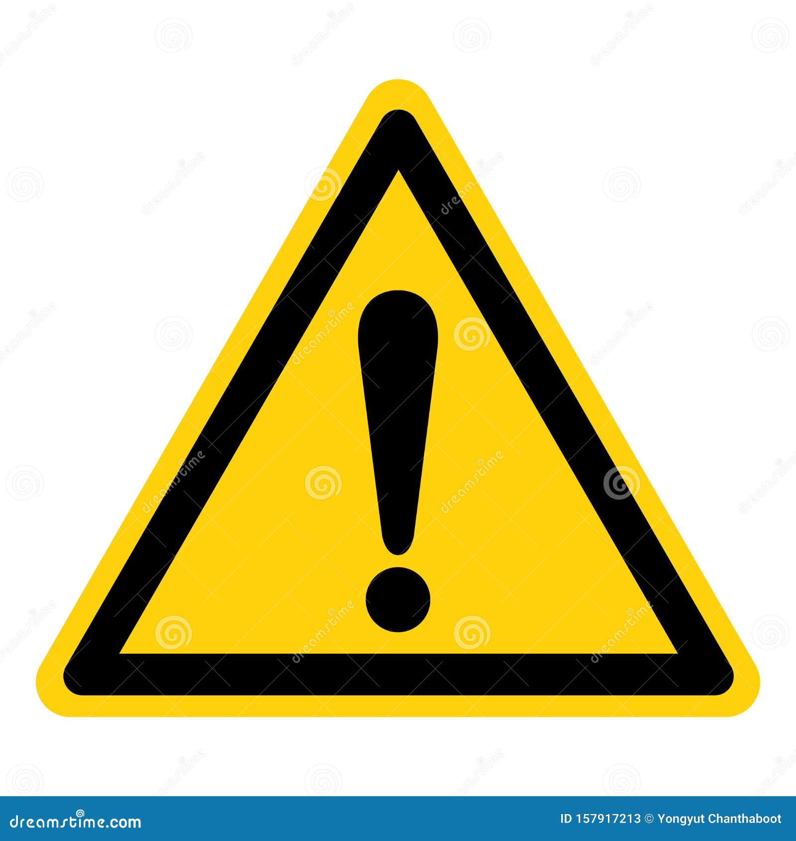 Caution Yellow Template Sign,Vector Illustration, Isolate on White ...