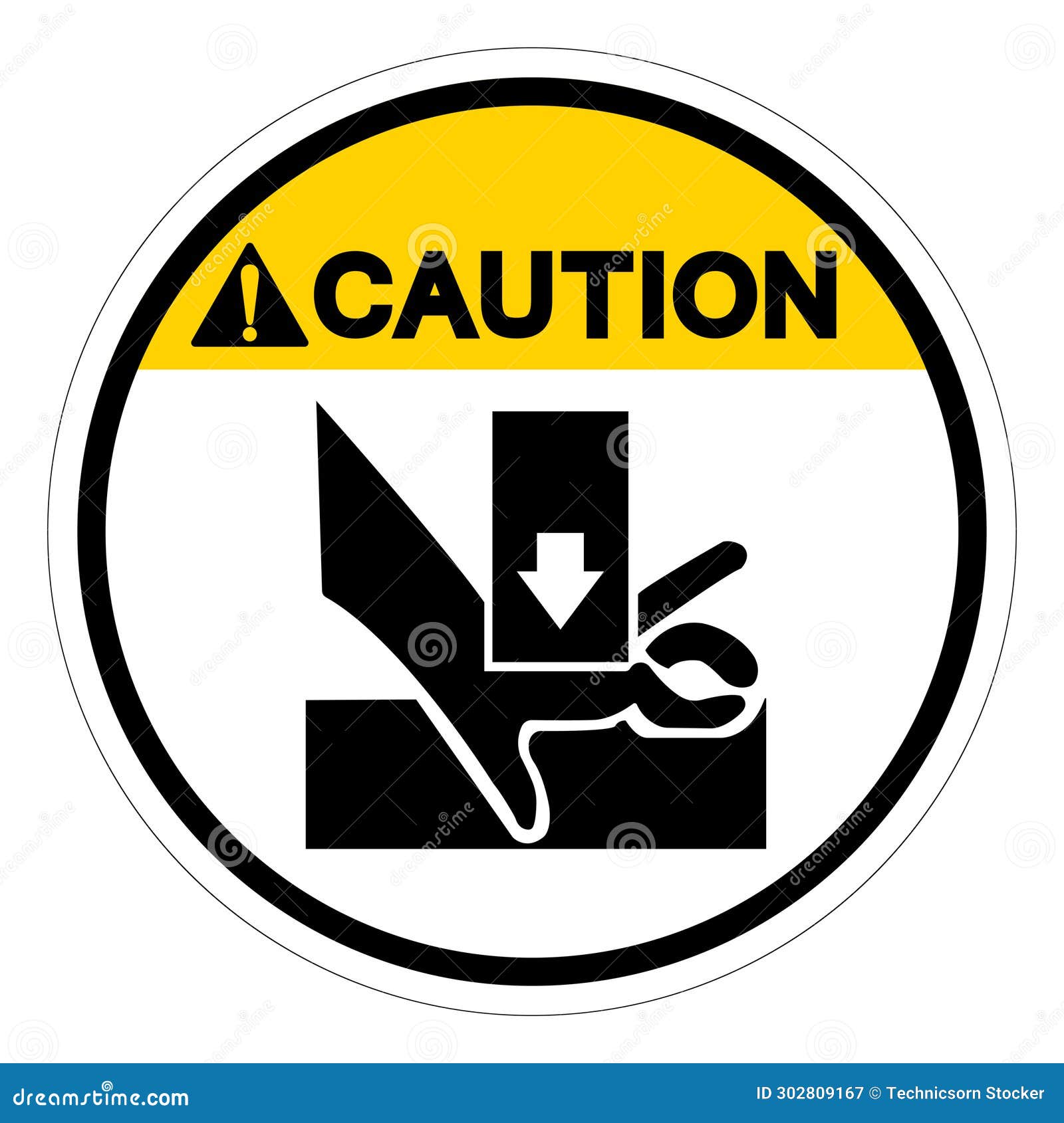 Caution You Hand when Using Silkscreen Symbol Sign, Vector Illustration ...
