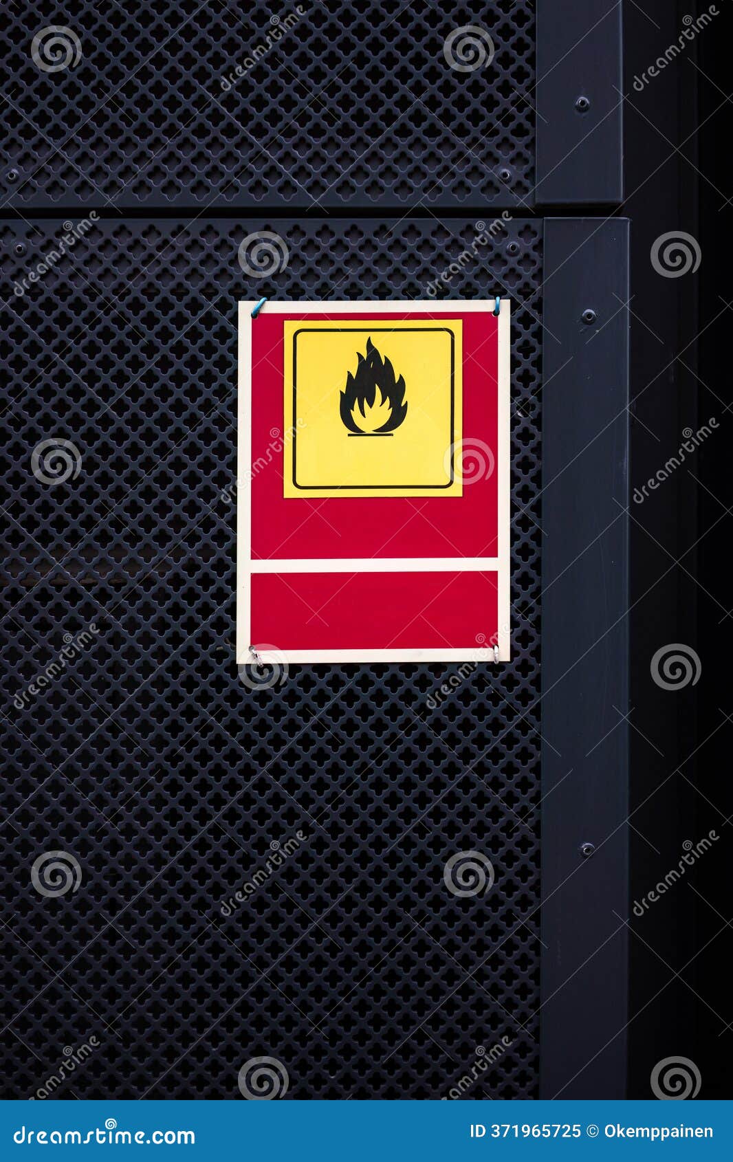 Fire Warning Icon, Sign On A Yellow Label On A Gray Background ...