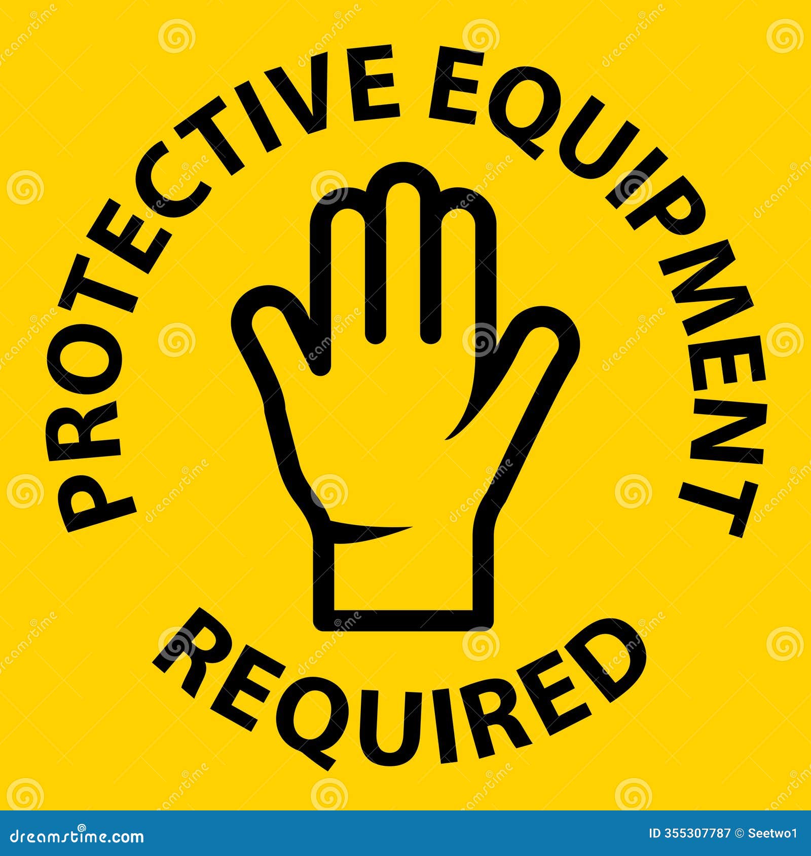 Cautionary Sign for Protective Equipment Required in Workplace ...