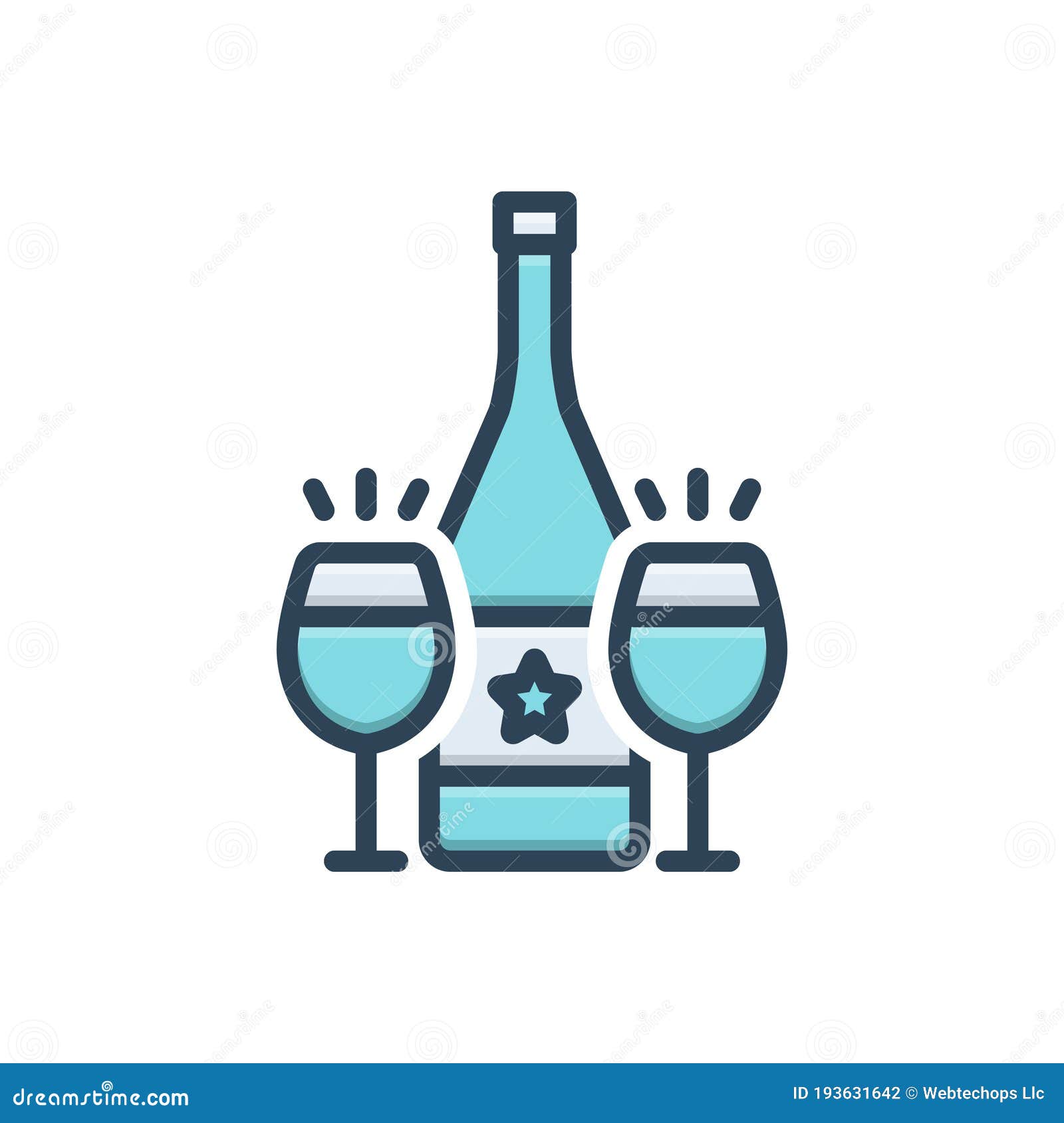 Mix Icon For Cava, Wine And Bottle Cartoon Vector | CartoonDealer.com ...