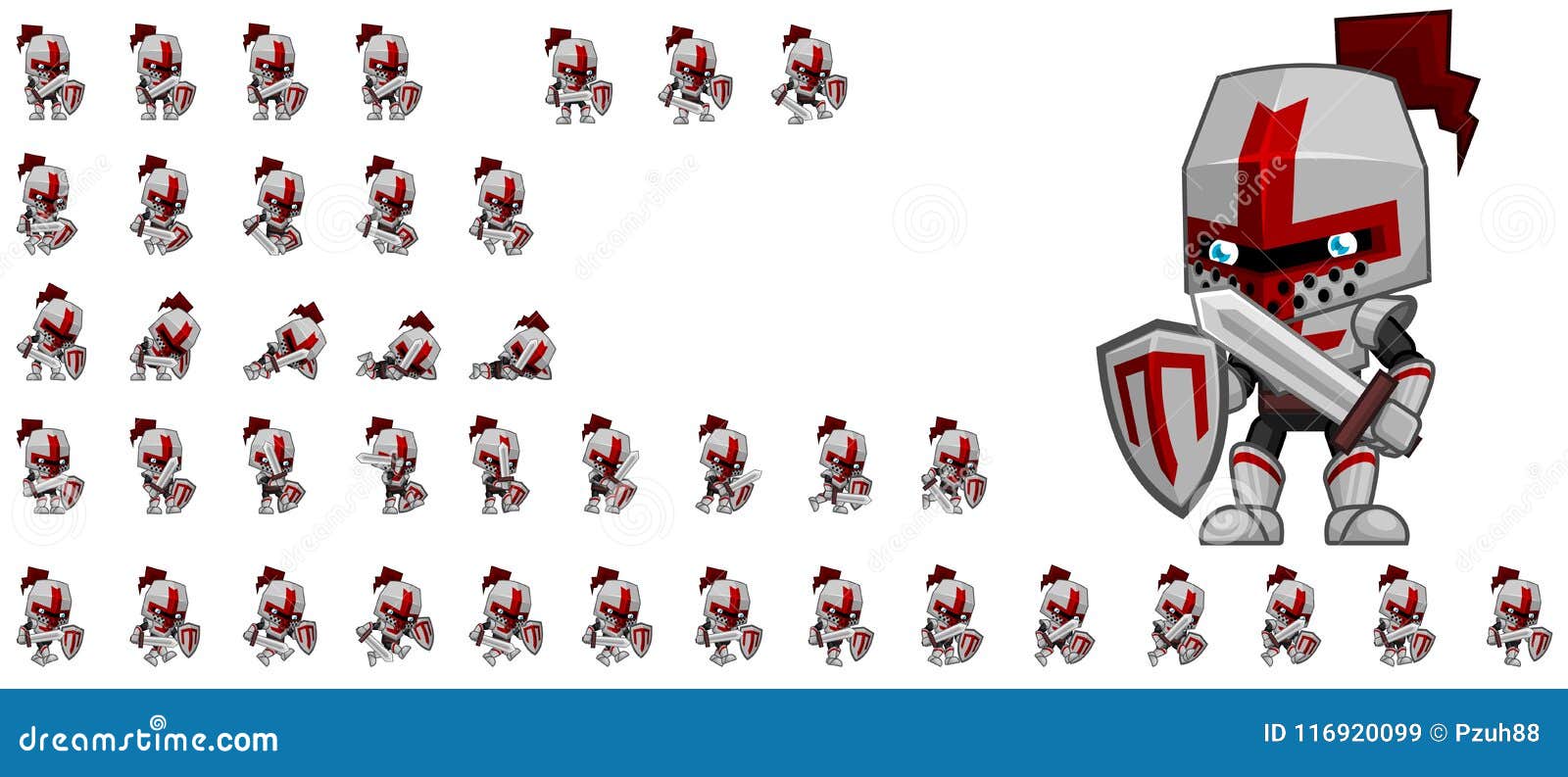 Cavaleiro Bonito Character Sprites Ilustração do Vetor - Ilustração de ...