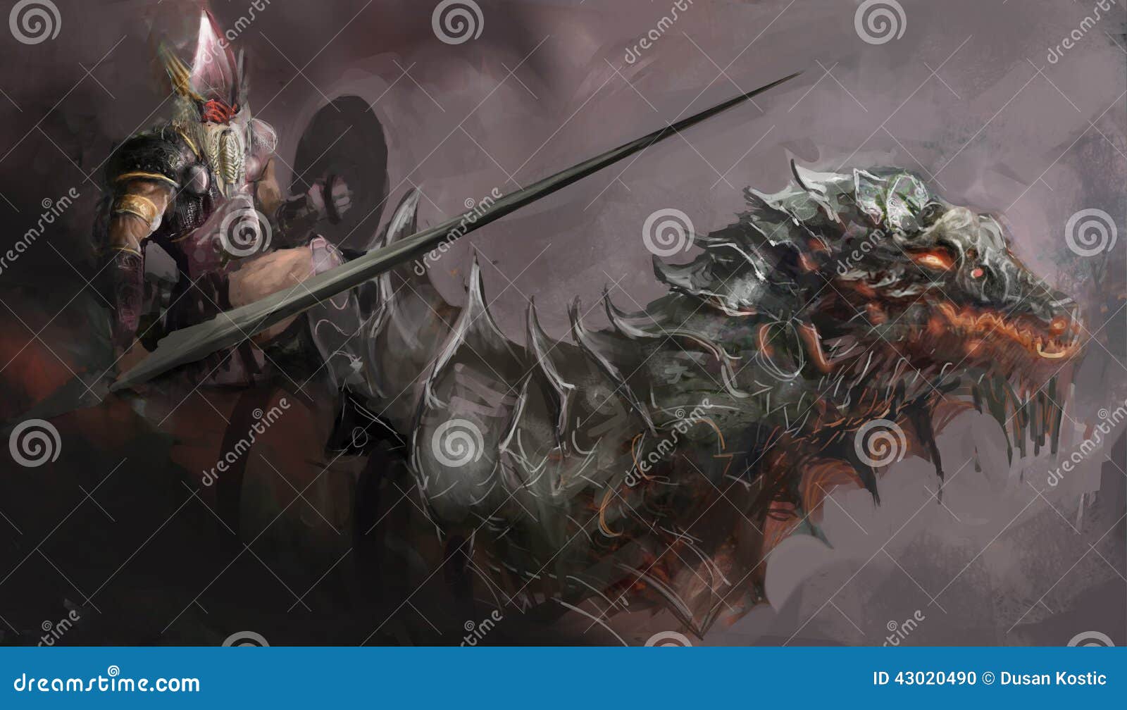 Cavalier de dragon illustration stock. Illustration du bête - 43020490